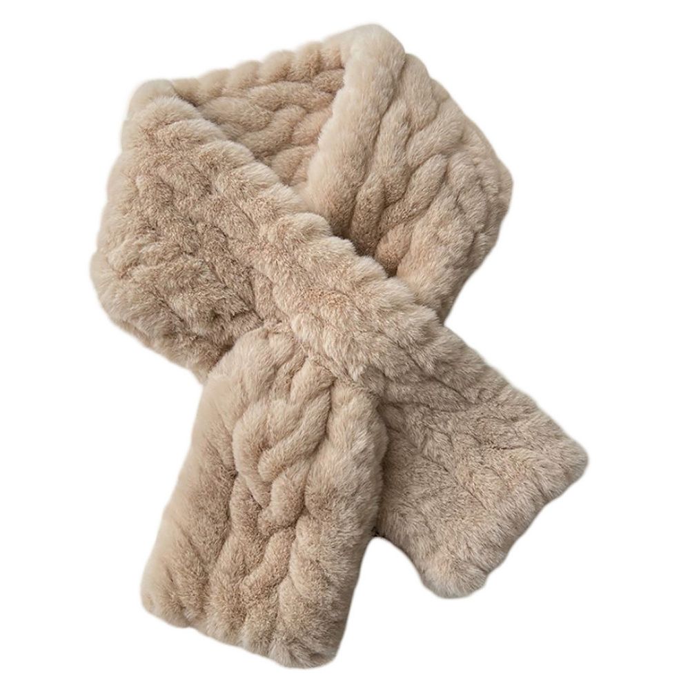 Soft Plush Faux Fur Scarf with Cozy Slip Through Design
