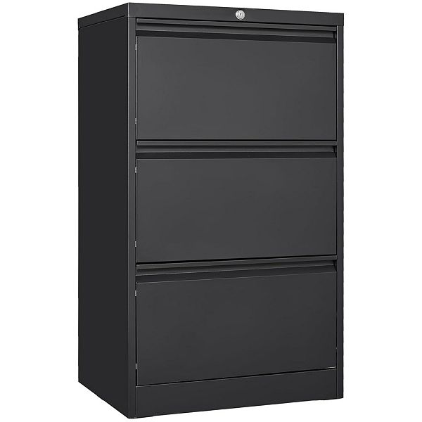 3 Drawers Lateral File Cabinet with Lock, Metal Filing Cabinet with ...