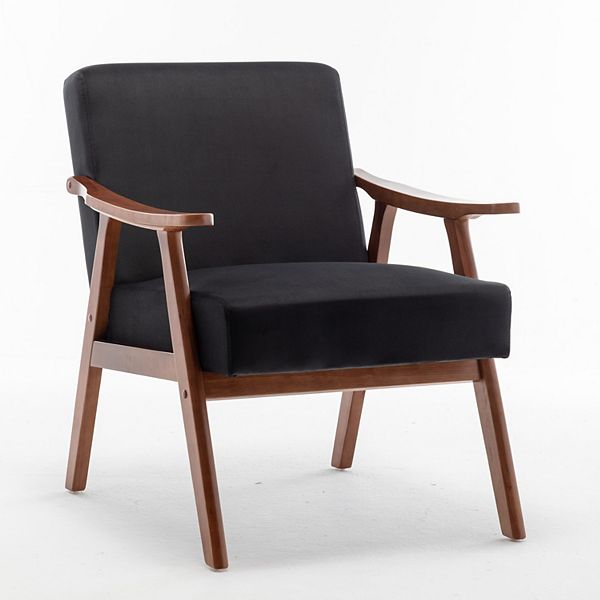Velvet Accent Arm Chair with Extra-Thick Backrest