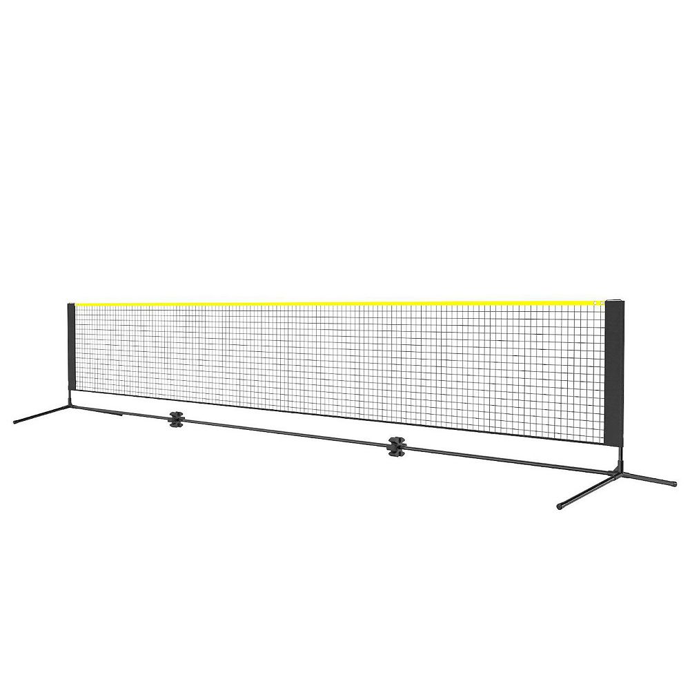 Adjustable 17 ft Badminton Net Set with Ground Stakes and Carry Bag