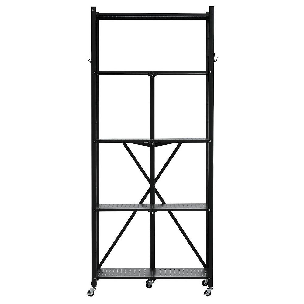 Mobile Steel Storage Rack with Tool-Free Setup and Multi-Layer Design
