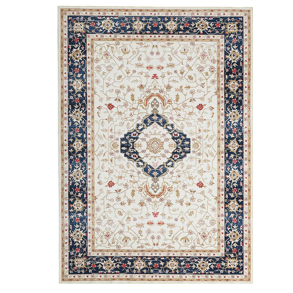 Garvee Vintage Floral Print Area Rug for Living Room Non Slip Washable ...