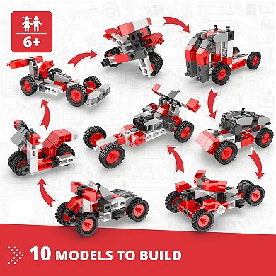 Engino Creative Builder 10-In-1 Multimodel Toy Vehicles Brick Set