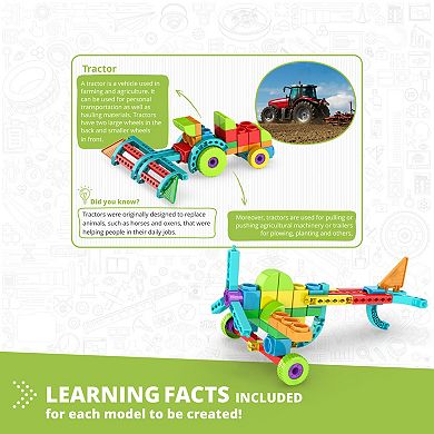 Engino Qboidz Farm Tractor Building Set with 10 Model Options