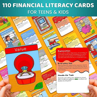 QUOKKA Financial Literacy Flash Cards for Teens 110 Money Skills Cards ...