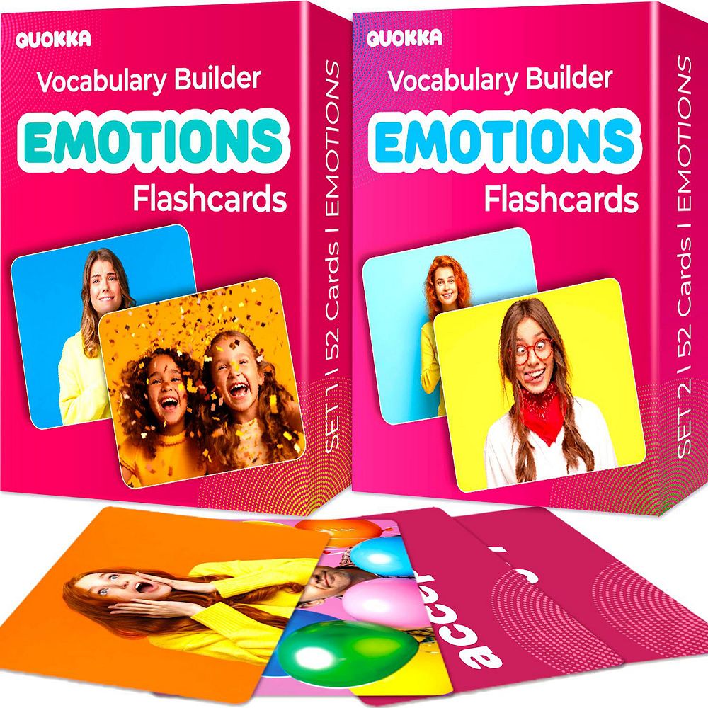 QUOKKA 104 Real-Life Flash Cards Emotions & Vocabulary Builder for Kids ...