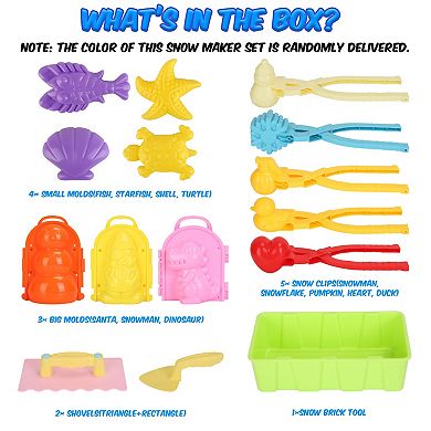 15Pcs Winter Snowball & Snow Mold Toy Kit for Kids, Toddlers & Adults ...