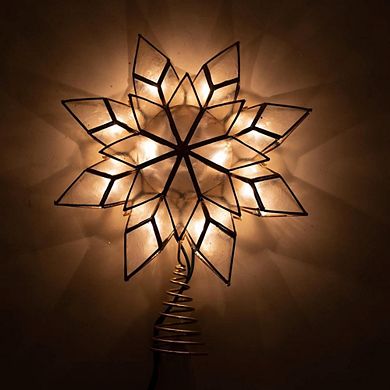 Capiz Star Tree Topper With Lights
