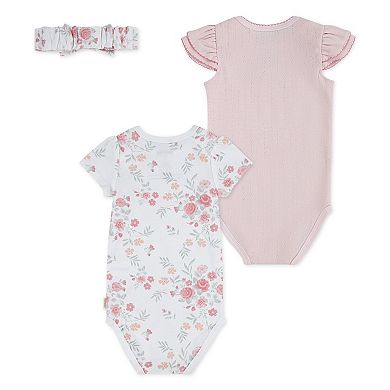 Newborn Baby Girls Huggies Babywear Floral Ruffle 2-Pack Bodysuits ...