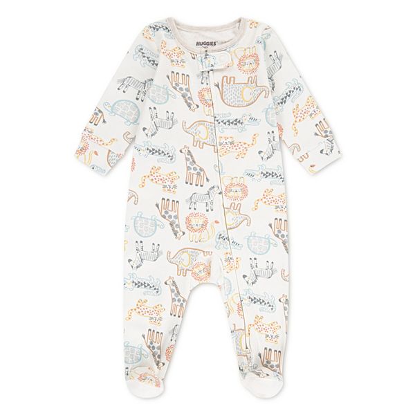 Newborn Baby Boys Huggies Babywear® 100% Organic Cotton Footed Coverall ...