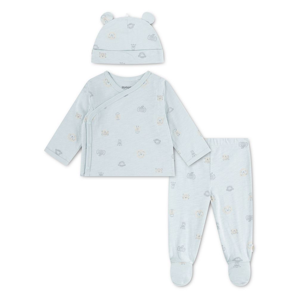 Newborn Baby Boys Huggies Babywear® 100% Organic Zoo Animals Long ...