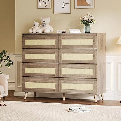 Wooden Dressers for Bedroom with 6 Drawers, Boho Closet Dressers with ...
