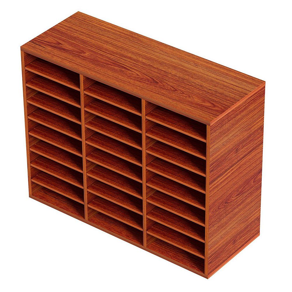 27-Compartment Wood Desktop File Organizer for Office, Classroom, or Home