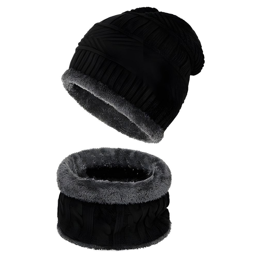 Cozy Winter Beanie Hat and Scarf Set for Men and Women