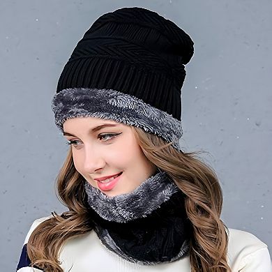 Cozy Winter Beanie Hat and Scarf Set for Men and Women