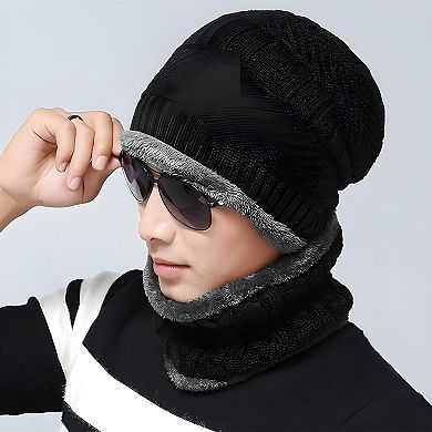 Cozy Winter Beanie Hat and Scarf Set for Men and Women