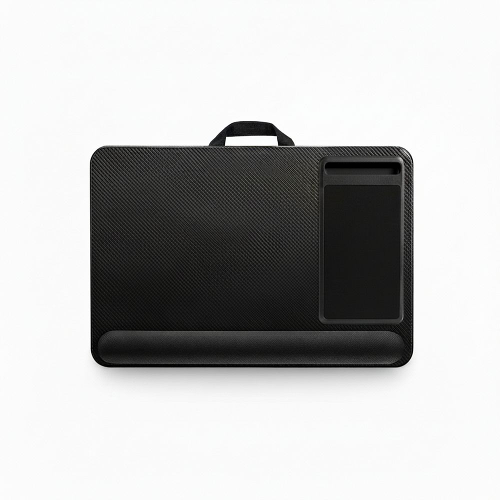 Home Office Lap Desk with Wrist Rest Mouse Pad and Phone Holder Black ...