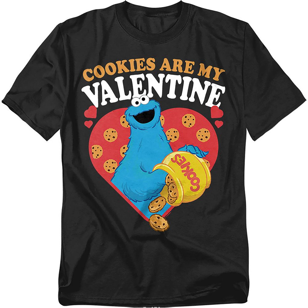 Big & Tall Sesame Street Cookie Monster "Cookies Are My Valentine ...