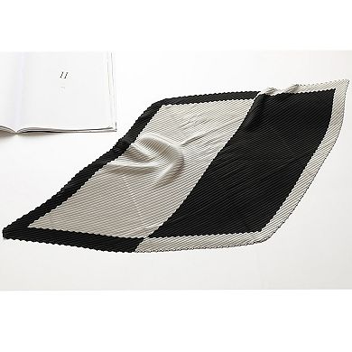 Womens Pleated Satin Scarf Soft Square Fashion Accessory