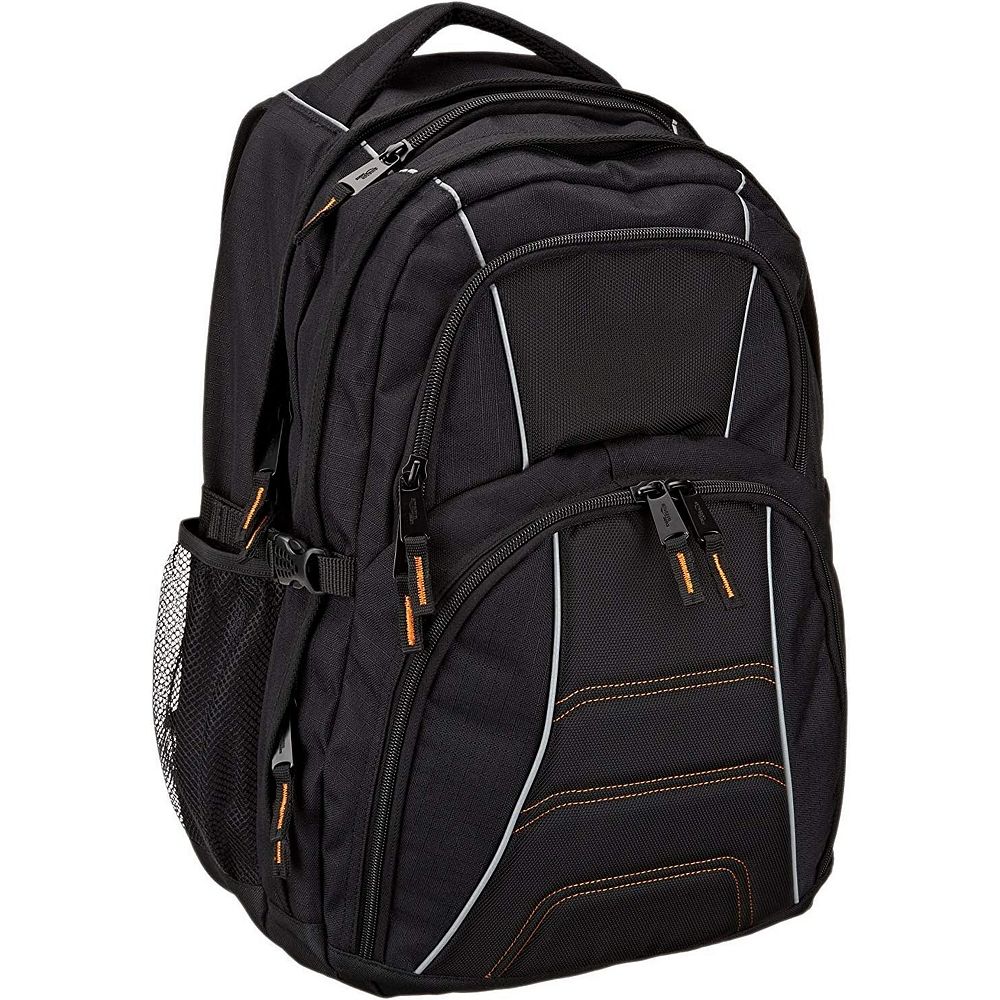 AKSZRI Basics Laptop Backpack Fits Up to 17-Inch Laptops, Black
