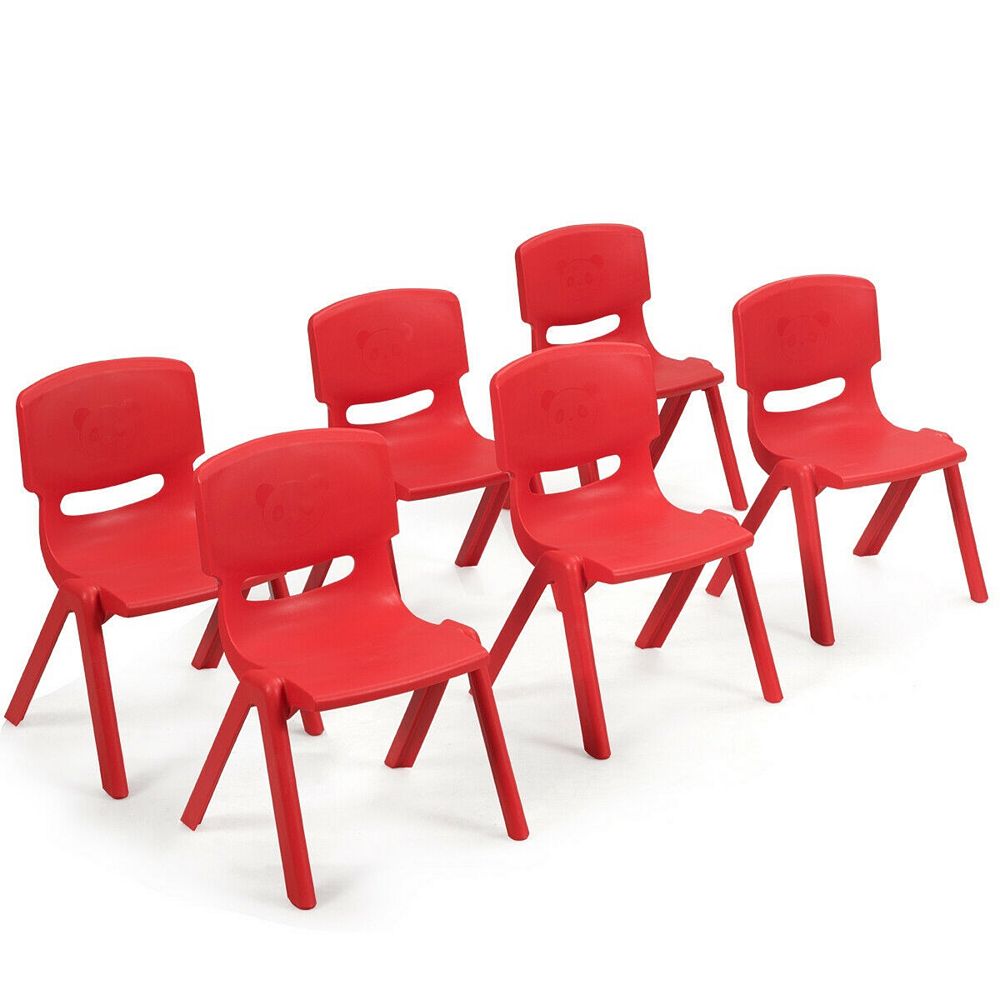 Kids Stackable Classroom Chairs 6 Pack Plastic Preschool Seating