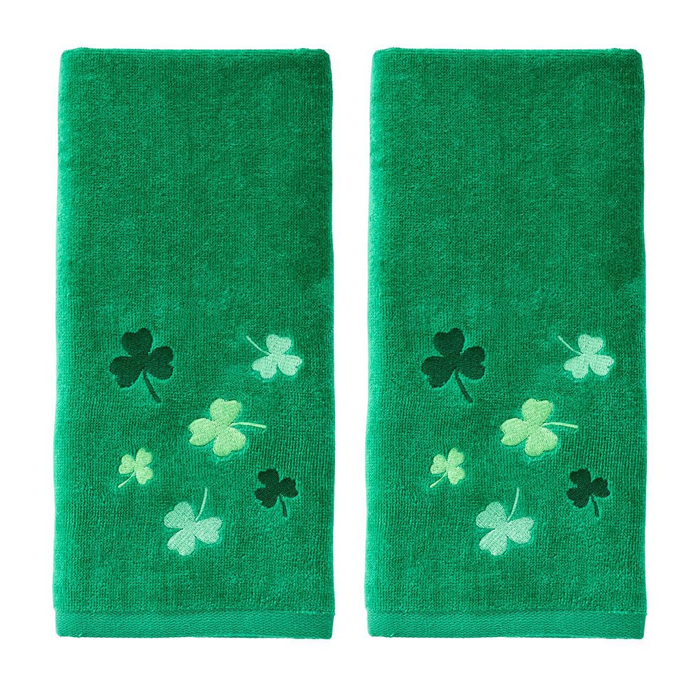 SKL Home Tossed Shamrocks 2-Piece Hand Towel Set