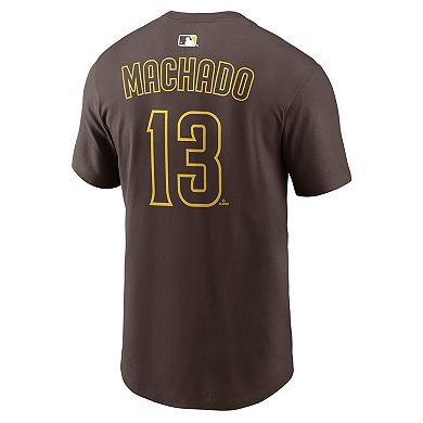 Men's Nike Manny Machado Brown San Diego Padres Name & Number T-Shirt