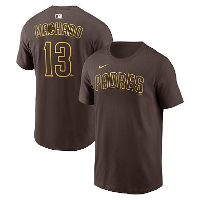 Men's Nike Manny Machado Brown San Diego Padres Name & Number T-Shirt