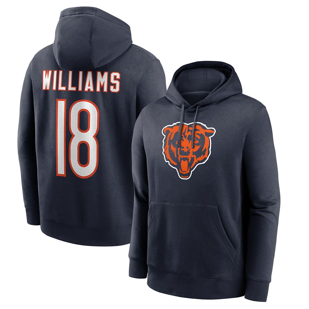 Men's Nike Caleb Williams Navy Chicago Bears Name & Number Fleece Hoodie