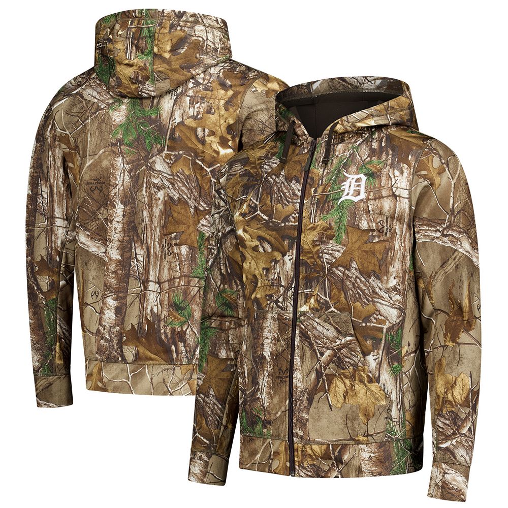 Men's Dunbrooke Camo Detroit Tigers Trophy Realtree Full-Zip Hoodie