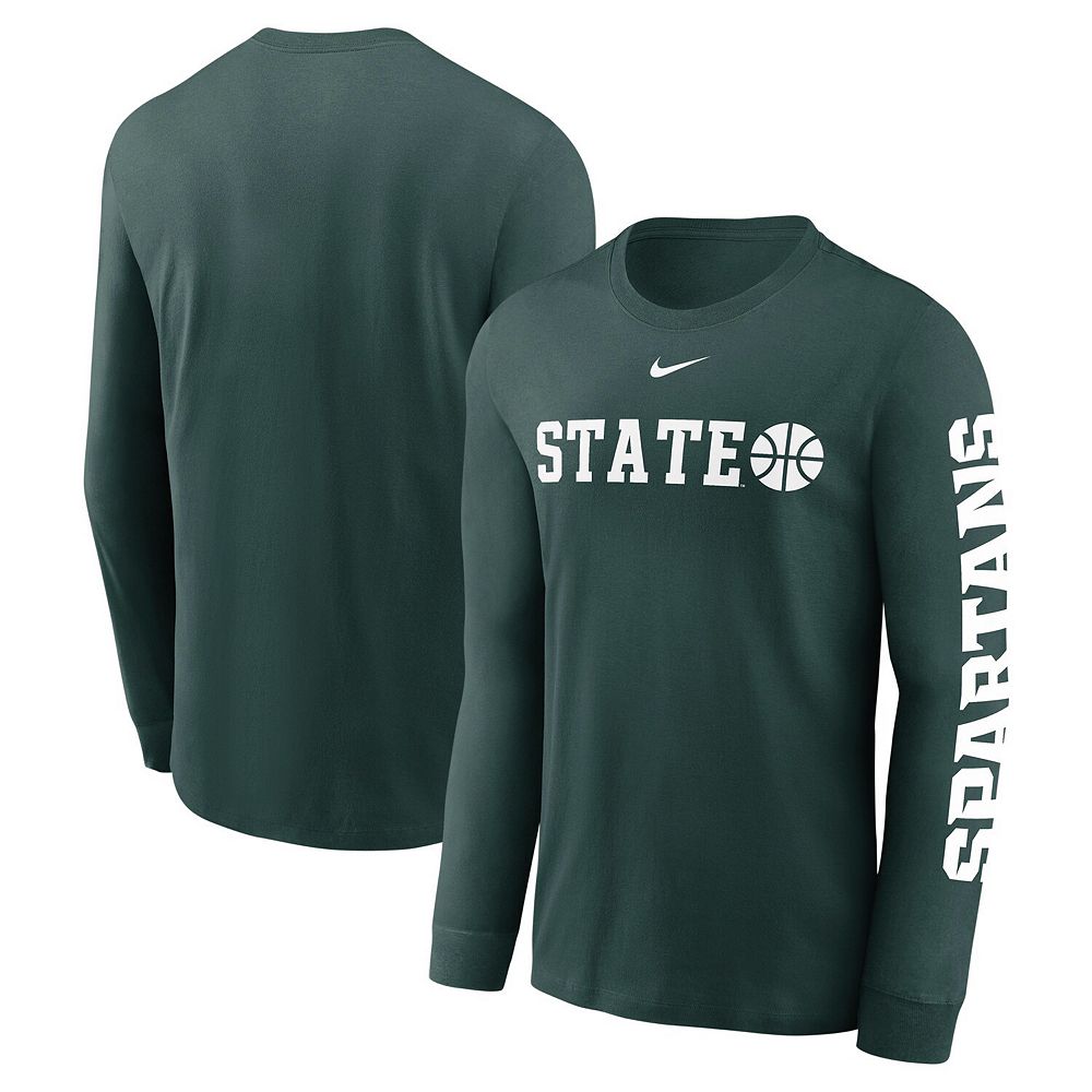 Men's Nike Green Michigan State Spartans Basketball Icon Two-Hit Long ...