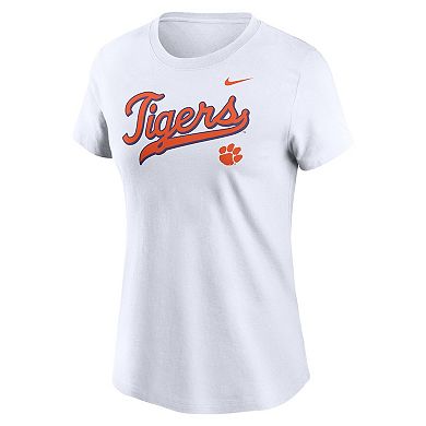 Women's Nike White Clemson Tigers Local Script T-Shirt