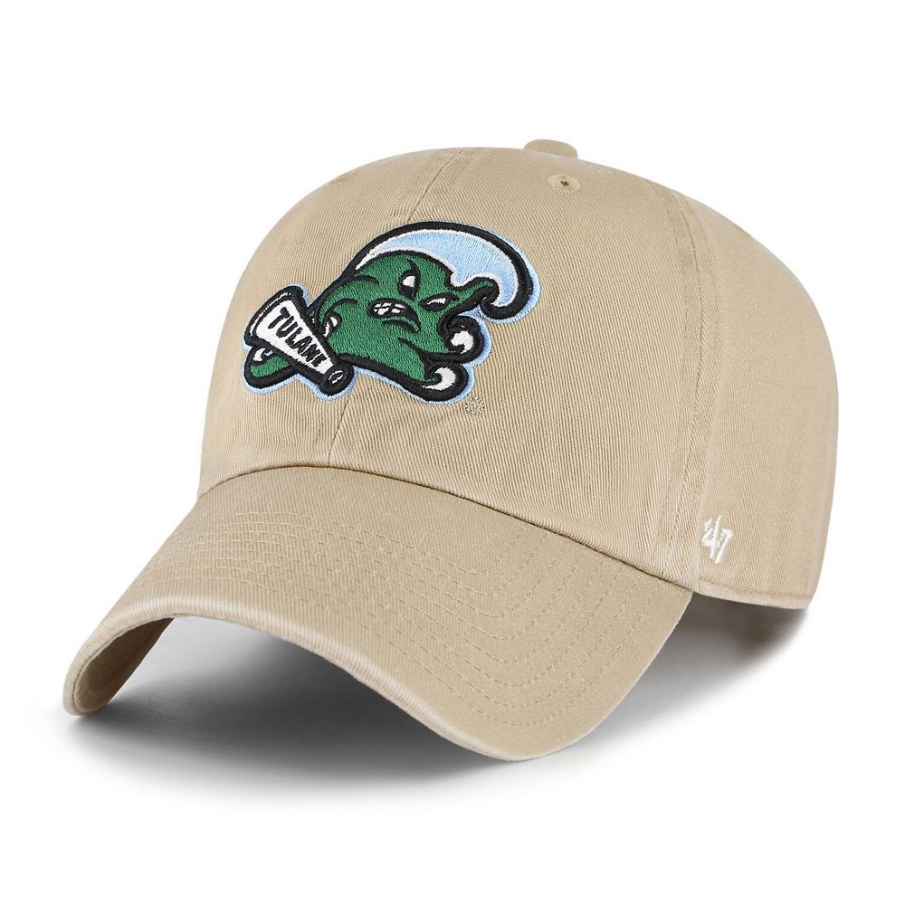 Men's '47 Khaki Tulane Green Wave Clean Up Adjustable Hat