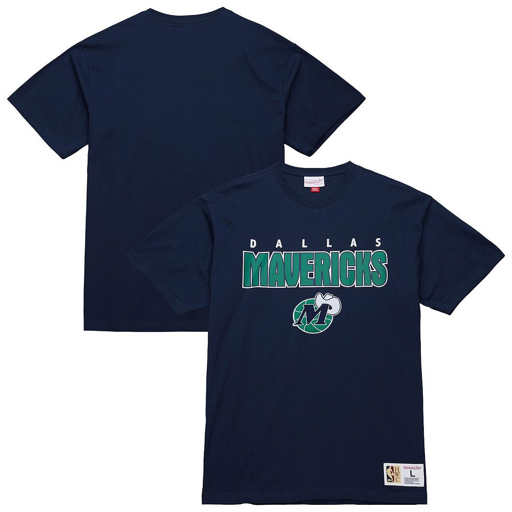 Men's Mitchell & Ness Navy Dallas Mavericks Hardwood Classics Throw It ...