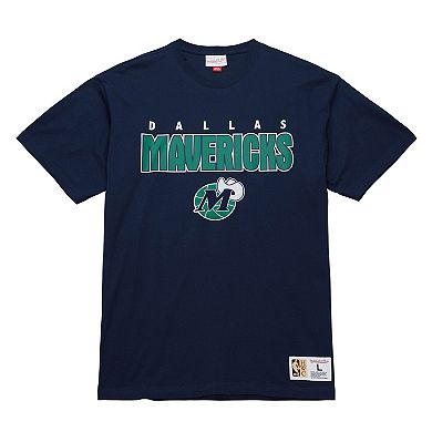 Men's Mitchell & Ness Navy Dallas Mavericks Hardwood Classics Throw It ...