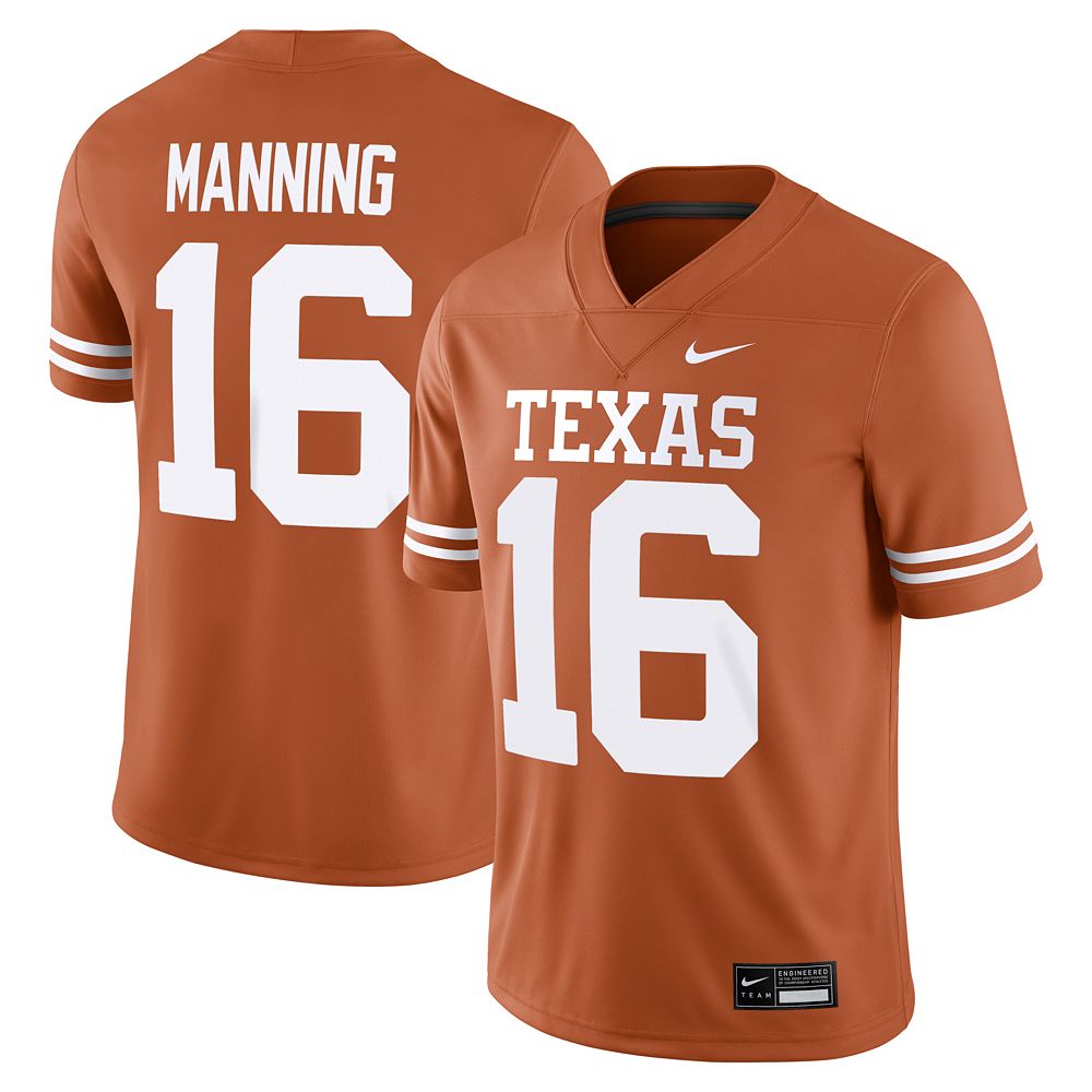 Men's Nike Arch Manning Texas Orange Texas Longhorns Home Game Football ...
