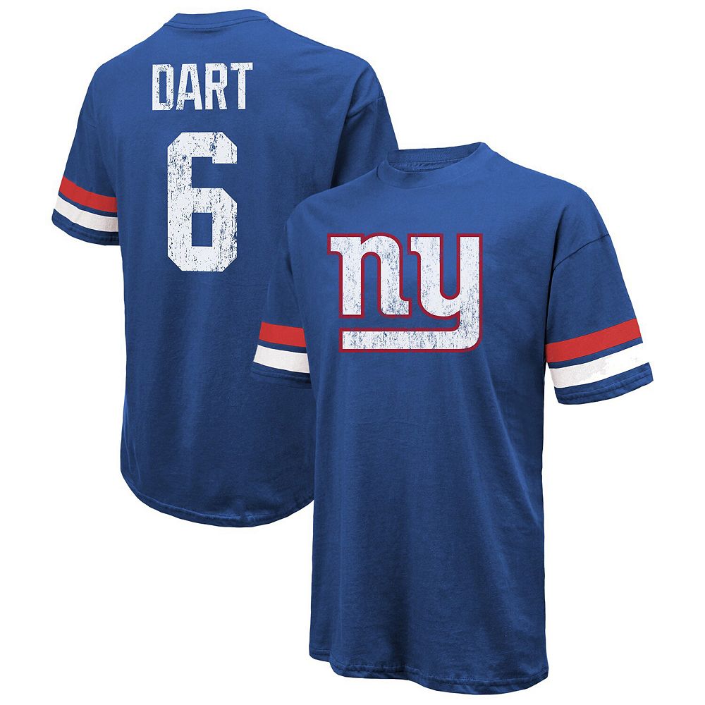 Men's Majestic Threads Jaxson Dart Royal New York Giants Oversized T-Shirt