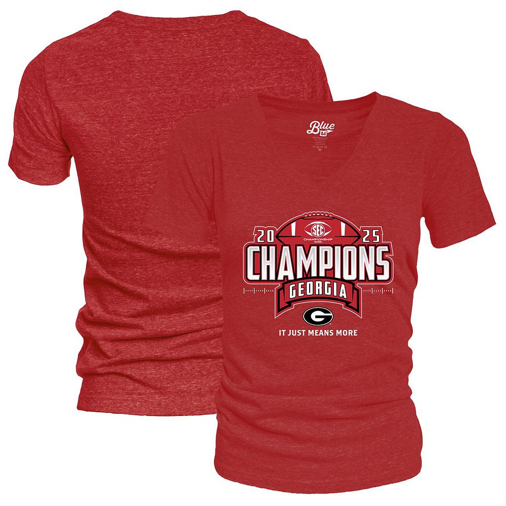 Women's Blue 84 Red Georgia Bulldogs 2025 SEC Football Champions Locker ...