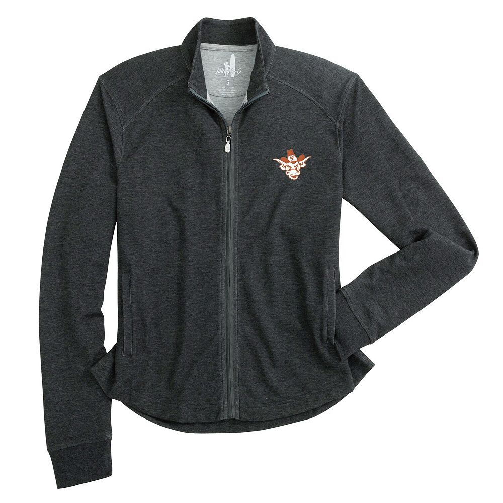 Women's johnnie-O Heather Black Texas Longhorns Tomi Full-Zip Tri-Blend ...