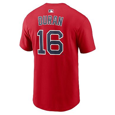 Men's Nike Jarren Duran Red Boston Red Sox Name & Number T-Shirt