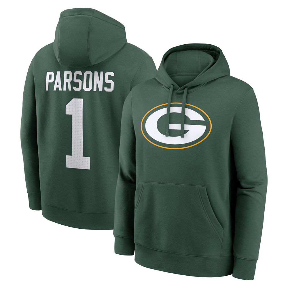 Men's Nike Micah Parsons Green Green Bay Packers Player Name & Number ...