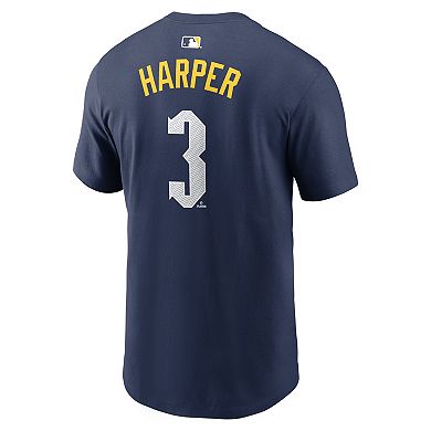 Men's Nike Bryce Harper Navy Philadelphia Phillies City Connect Name ...
