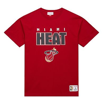 Men's Mitchell & Ness Red Miami Heat Hardwood Classics Throw It Back ...