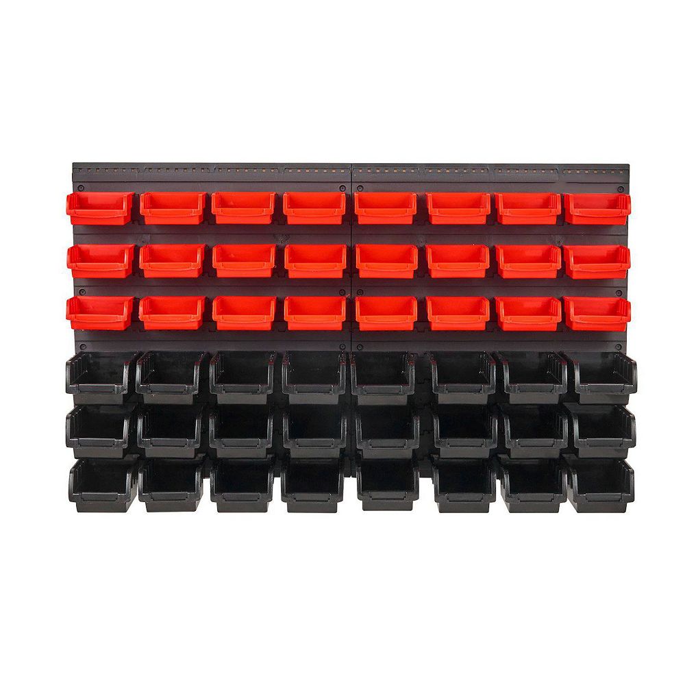 48-Piece Wall-Mount Stackable Storage Bins Set with Small and Large ...