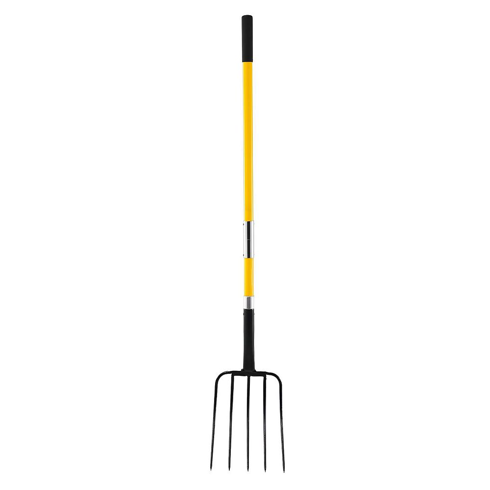 Garden Spading Fork with Fiberglass Handle for Compost, Mulch, and Yard ...
