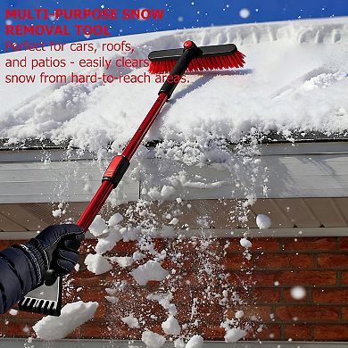 30-40" Extendable Aluminum Snow Brush & Ice Scraper with Scratch-Free ...