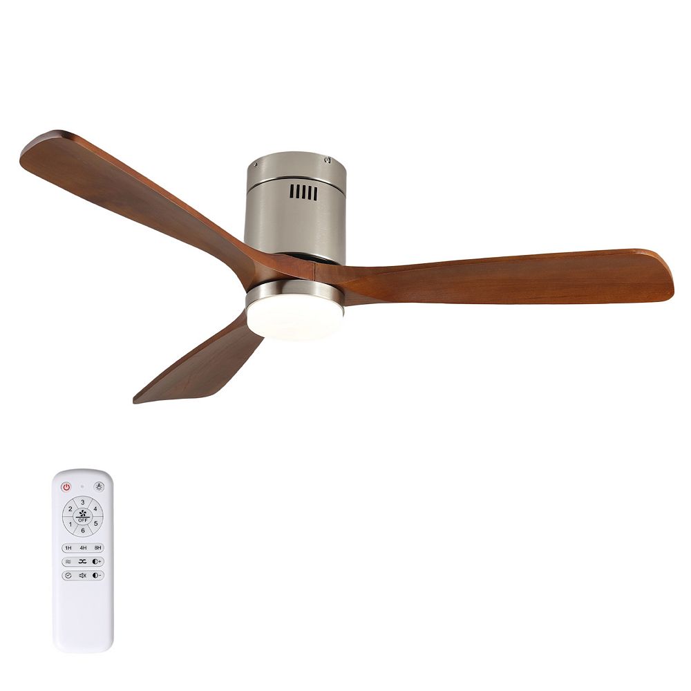 ELEMENT ACE 52" Flush Mount Ceiling Fan with LED Light & Remote for ...