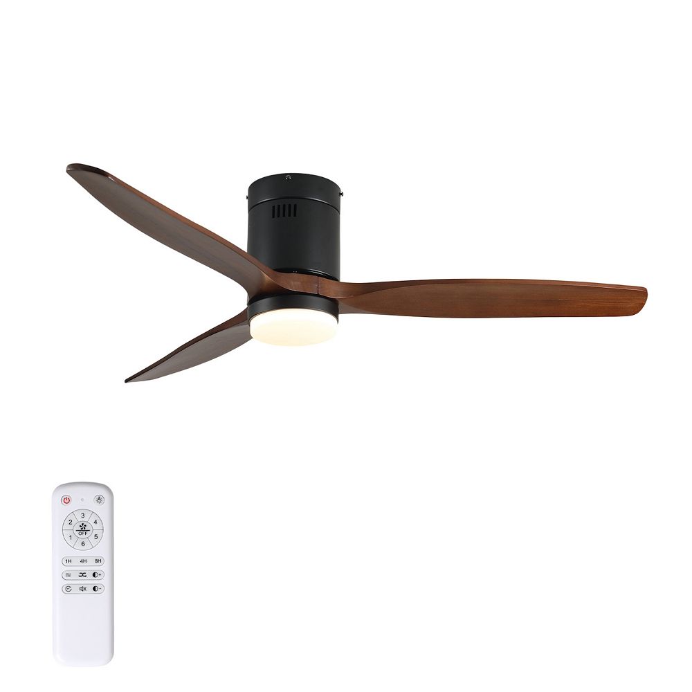 ELEMENT ACE 52 Inch Flush Mount Ceiling Fan with Integrated LED Light ...