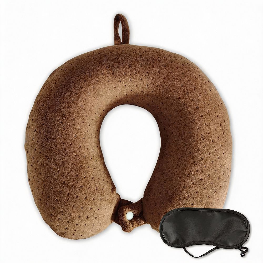 Velvet Memory Foam Travel Neck Pillow U-Shape Portable