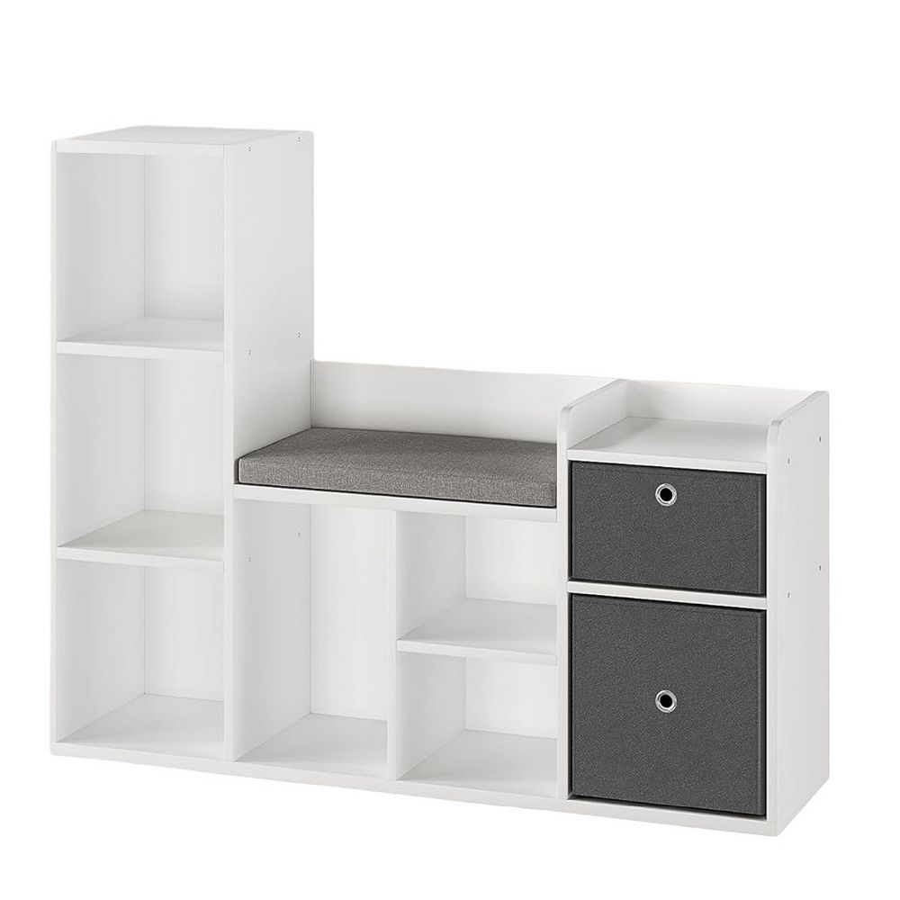 Kids Bookshelf Toy Storage Organizer with Reading Nook White Bookcase ...